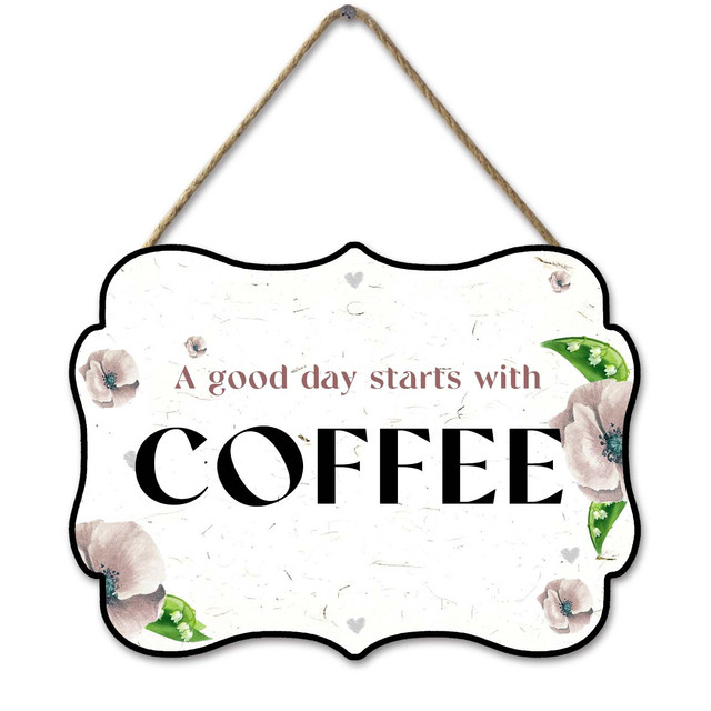 Ymaotrade Modern Minimalist Wooden Coffee Sign Coffee Hanging Plaque ...