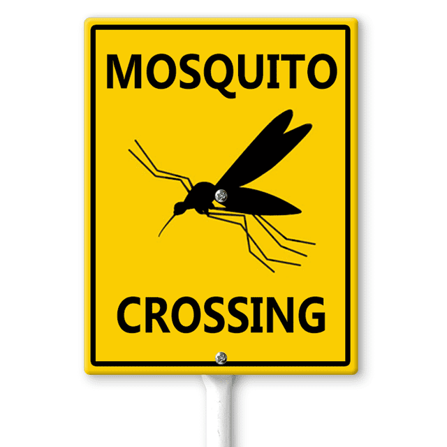 Ymaotrade Mosquito Crossing Yard Sign with Stakes 4.6in×6in, Sturdy ...