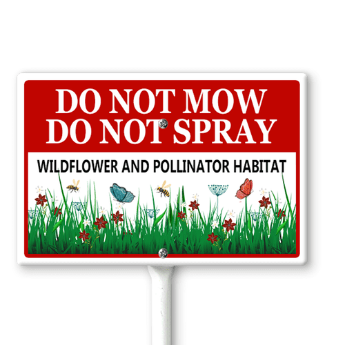Ymaotrade Do Not Mow, Wildflower And Pollinator Habitat Yard Sign with ...