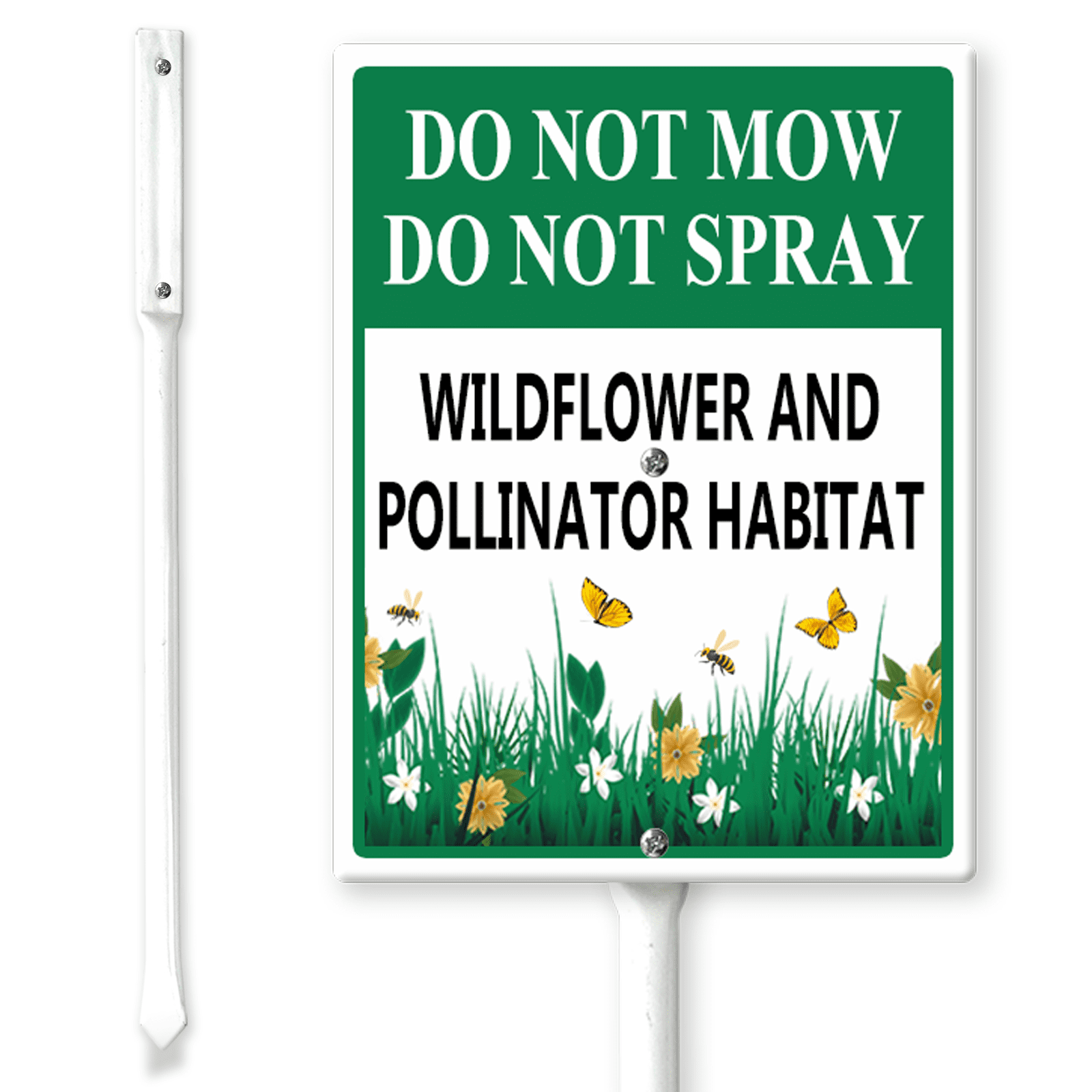Ymaotrade Do Not Mow, Wildflower And Pollinator Habitat Yard Sign with ...