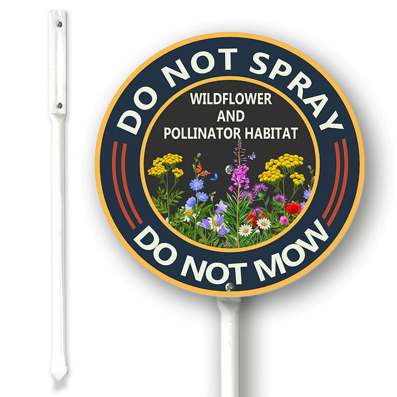 Ymaotrade Do Not Mow, Wildflower And Pollinator Habitat Yard Sign with ...