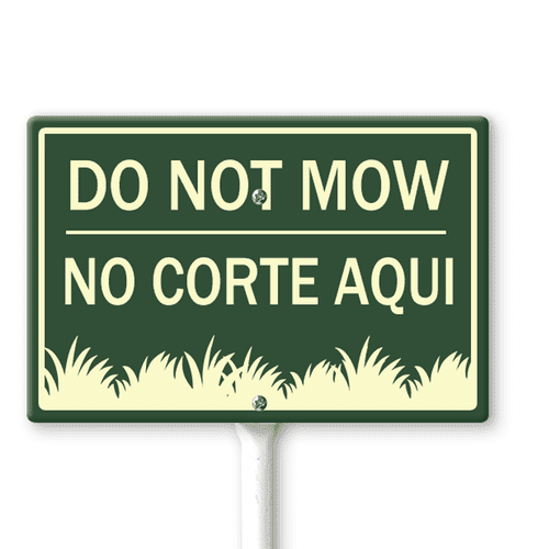Ymaotrade Do Not Mow - No corte aqui Yard Sign with Stakes 12x8in ...