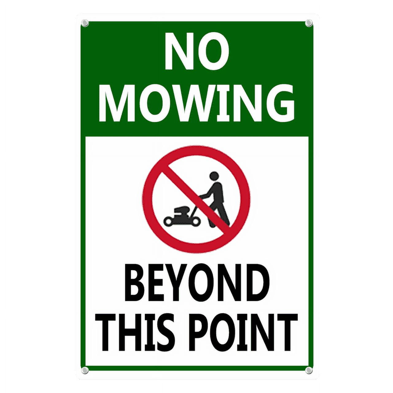 Ymaotrade No Mowing Beyond This Point Aluminium Sign 8×12in, Sturdy ...