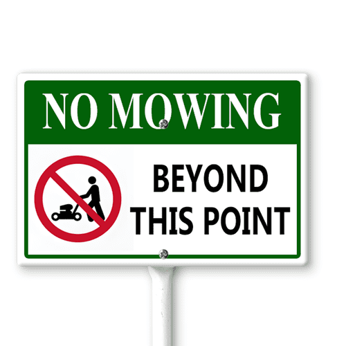 Ymaotrade No Mowing Beyond This Point Yard Sign with Stakes 12×8in ...