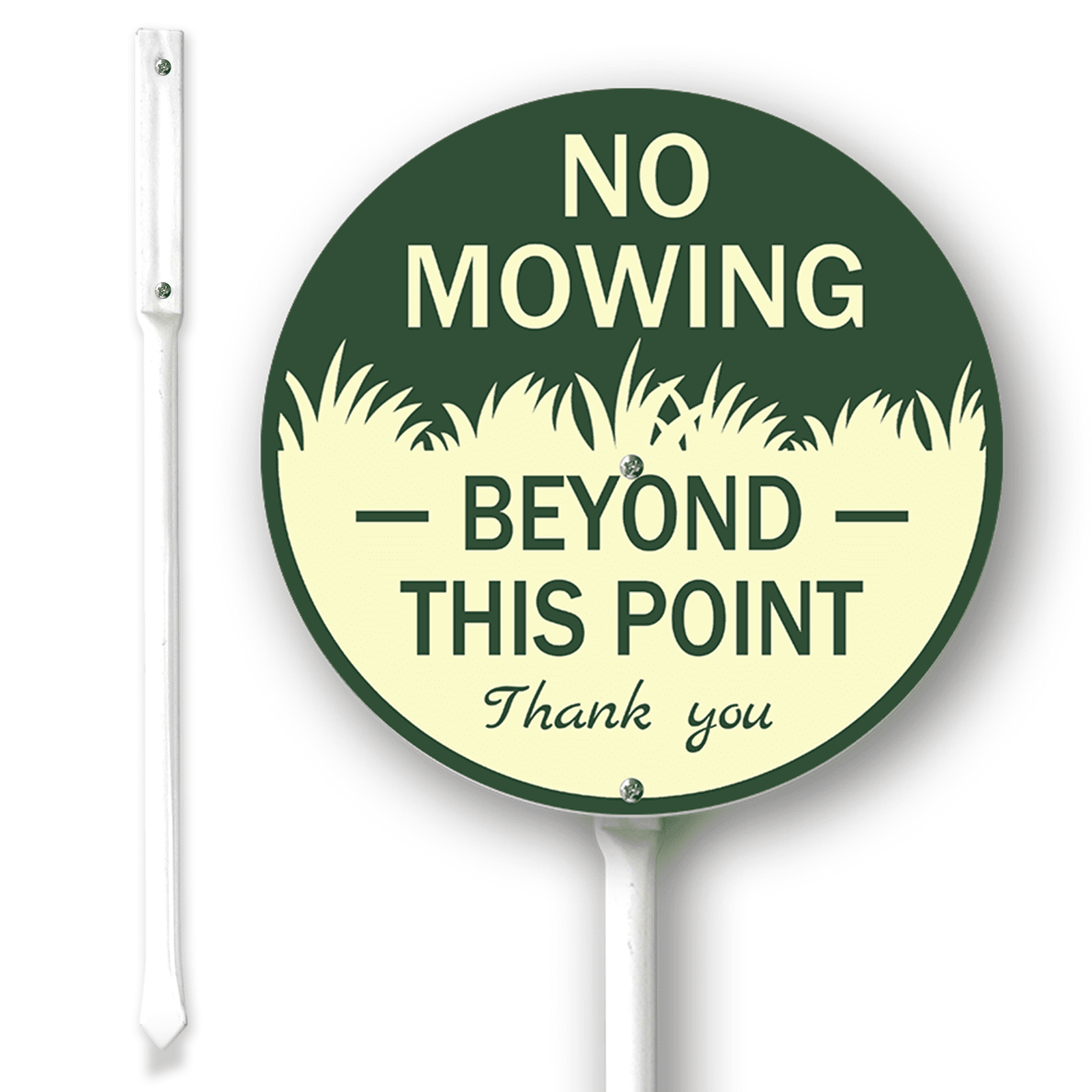 Ymaotrade No Mowing Beyond This Point Yard Sign with Stakes 9.2×9.2in ...