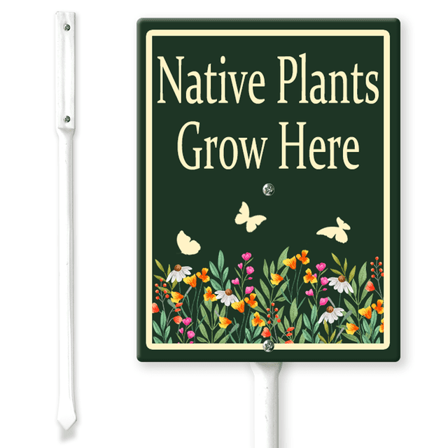 Ymaotrade Native Plants Grow Here Yard Sign with Stakes 8×12in, Sturdy ...