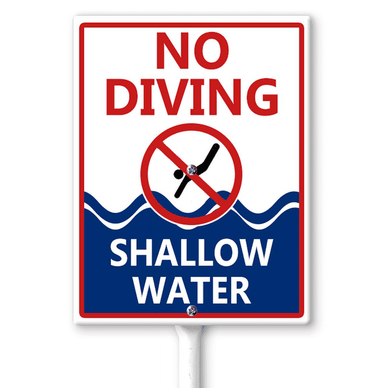 Ymaotrade No Diving Sign Shallow Water Yard Sign with Stakes 4.6in×6in ...