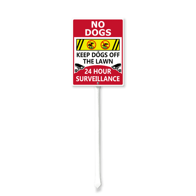 Ymaotrade No Dogs - Keep Dogs Off The Lawn, 24 Hour Surveillance Signs ...
