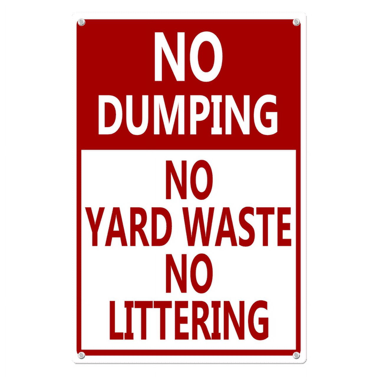 Ymaotrade No Dumping No Yard Waste No Littering Aluminum Sign 8×12in ...