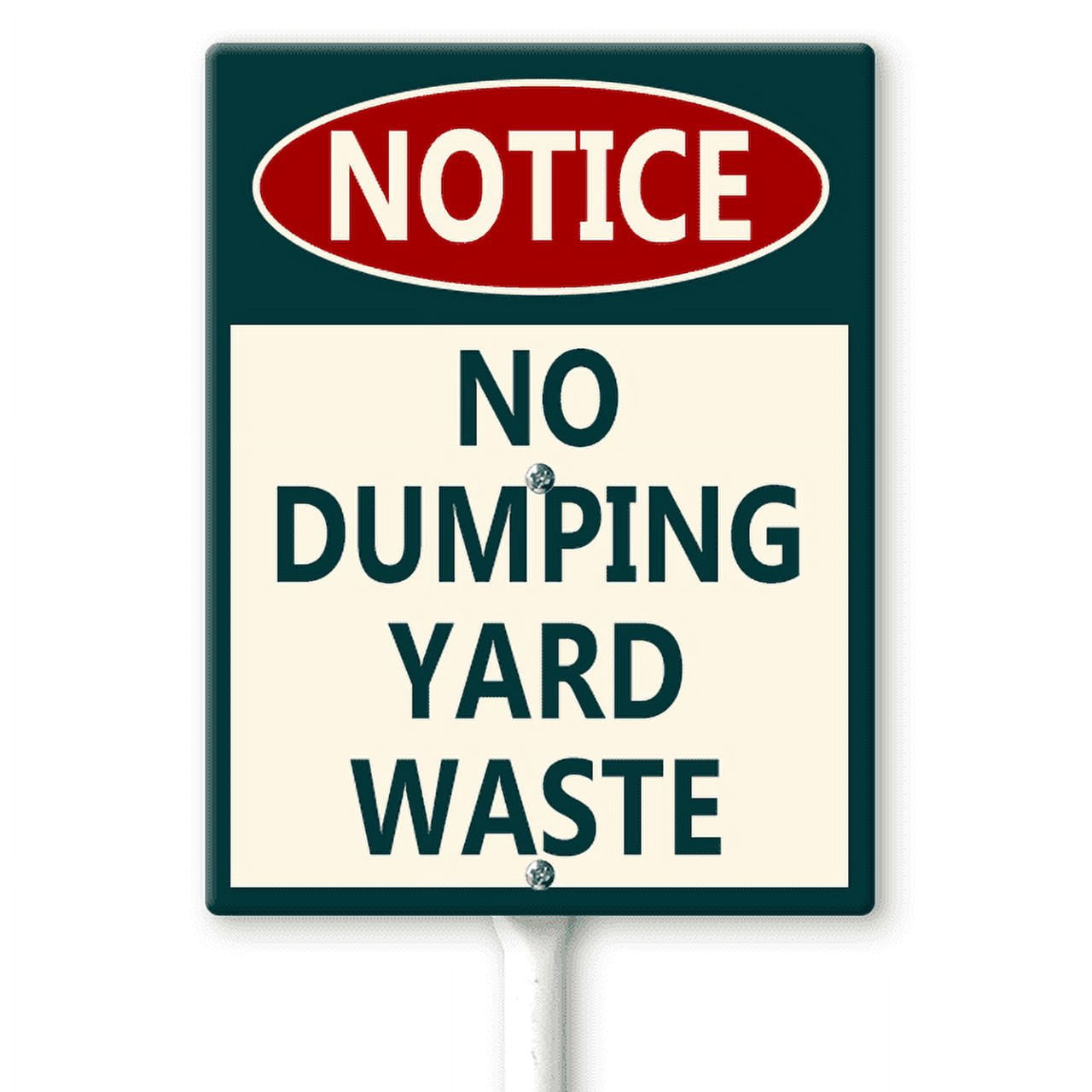 Ymaotrade No Dumping Yard Sign with Stakes 7in×8.8in, Sturdy Aluminum ...