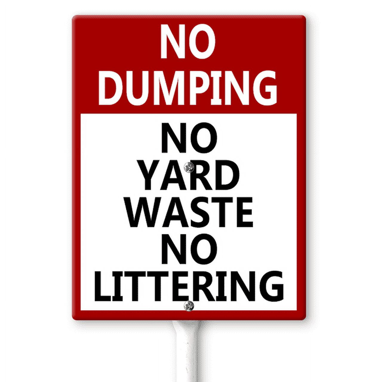 Ymaotrade No Dumping Yard Sign with Stakes 8in×12in, Sturdy Aluminum ...