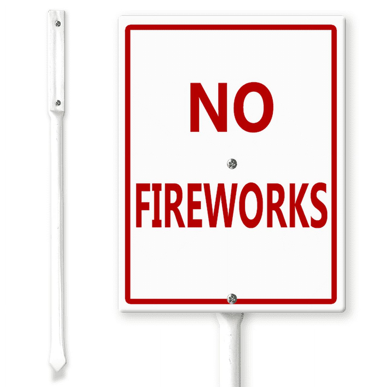 Ymaotrade No Fireworks Yard Sign with Stakes 7×8.8in, Sturdy Aluminum ...