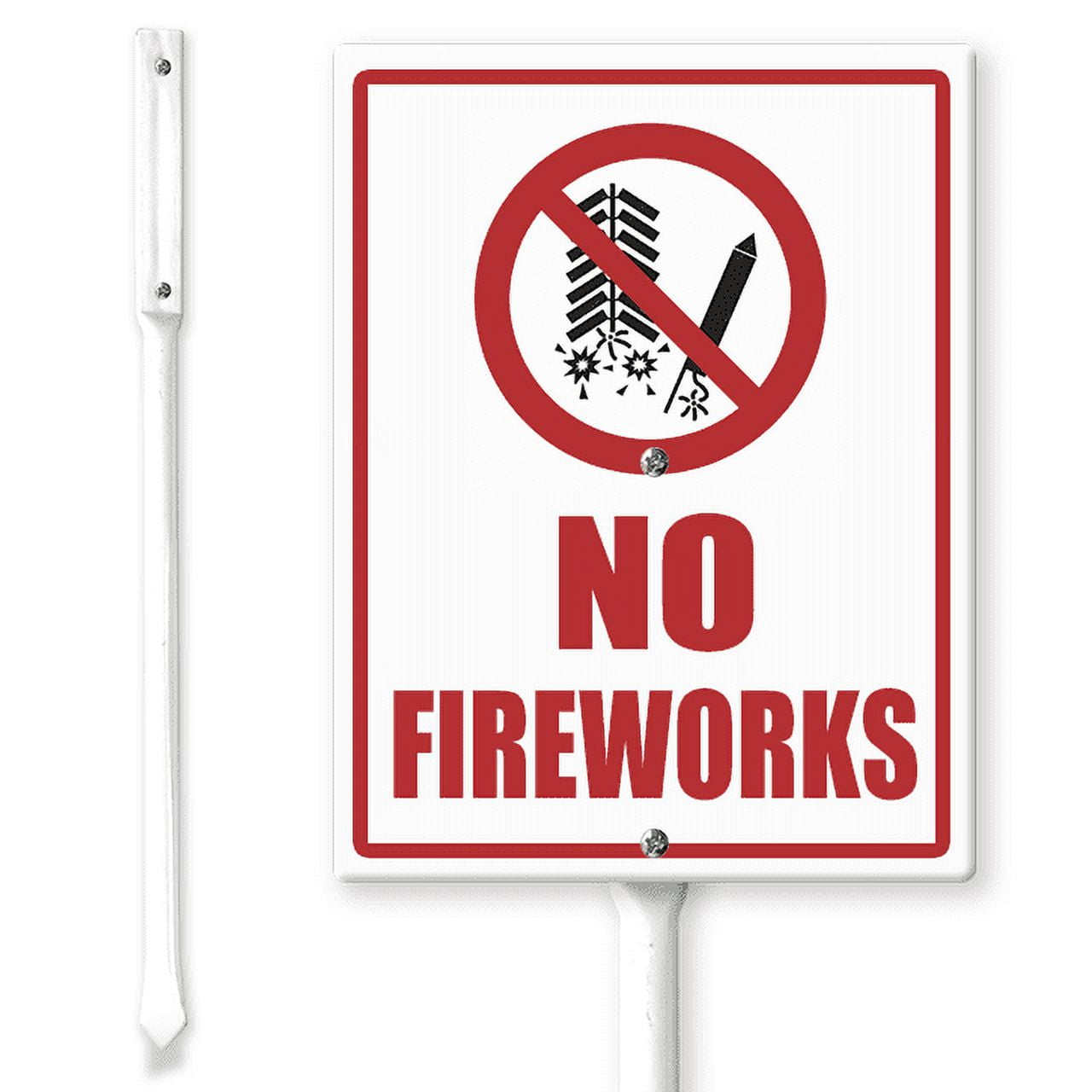Ymaotrade No Fireworks Yard Sign with Stakes 8×12in, Sturdy Aluminum ...