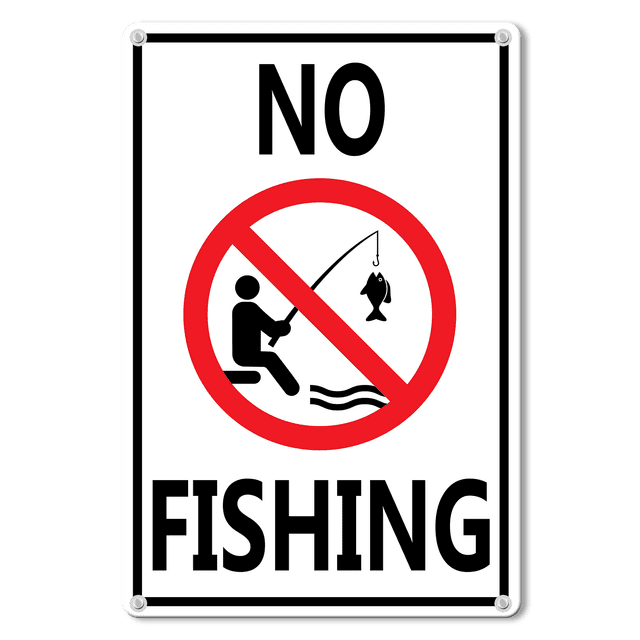 Ymaotrade No Fishing Aluminium/Metal Sign 5×8in, Sturdy Aluminum Metal ...