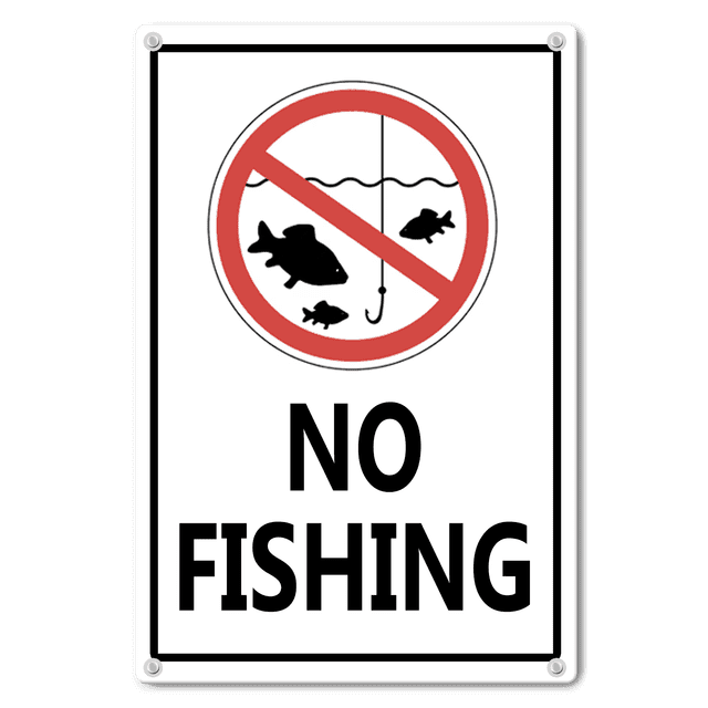 Ymaotrade No Fishing Aluminium/Metal Sign 8×12in, Sturdy Aluminum Metal ...