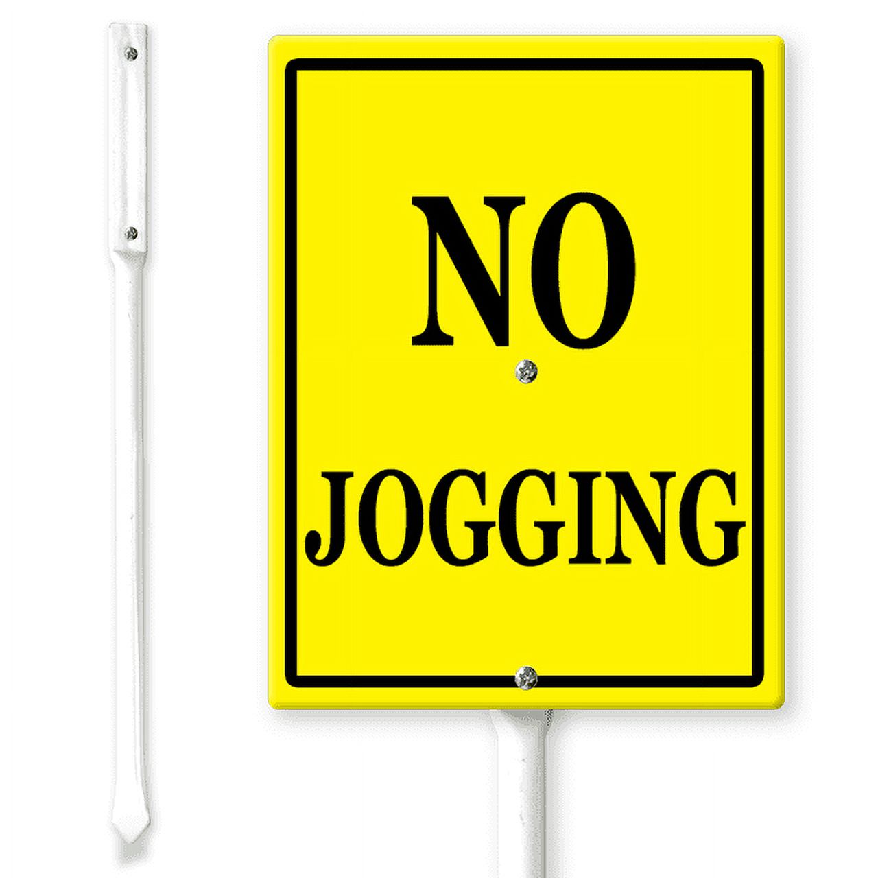 Ymaotrade No Jogging Yard Sign with Stakes 8×12in, Sturdy Aluminum Yard ...
