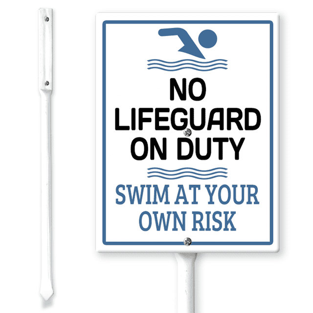 Ymaotrade No Lifeguard On Duty Swim at Your Own Risk Yard Sign with ...