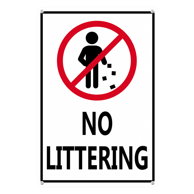 Ymaotrade No Littering Metal Sign Please Do Not Litter Warning Aluminum ...