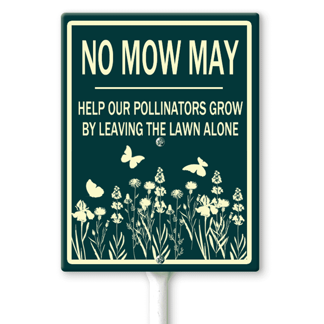 Ymaotrade No Mow May Yard Sign with Stakes 8×12in, Sturdy Aluminum Yard ...