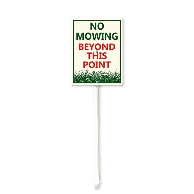 Ymaotrade No Mowing Beyond This Point Sign with Stake, No Mow May Yard ...
