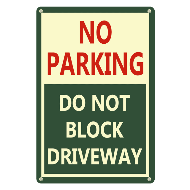 Ymaotrade No Parking Do Not Block Driveway Aluminum Sign 12×16in ...