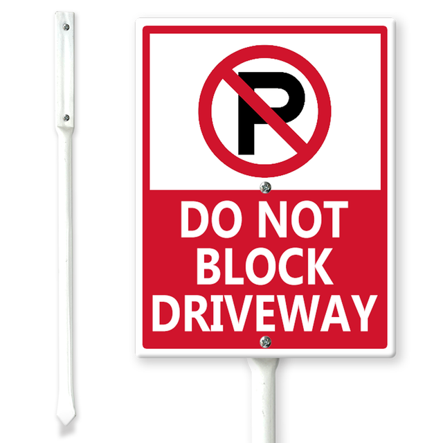Ymaotrade No Parking Do Not Block Driveway Yard Sign with Stakes 8in× ...