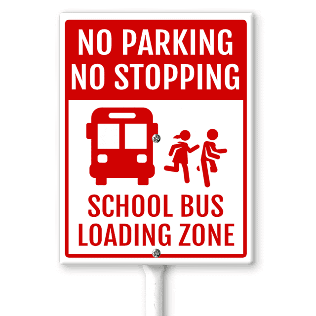 Ymaotrade No Parking School Bus Loading Zone Yard Sign with Stakes 7×8 ...
