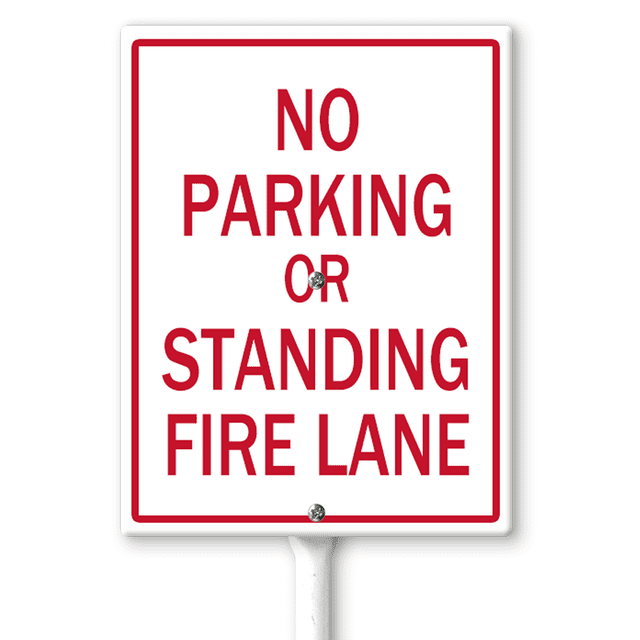 Ymaotrade No Parking or Standing - Fire Lane Yard Sign with Stakes 7×8 ...