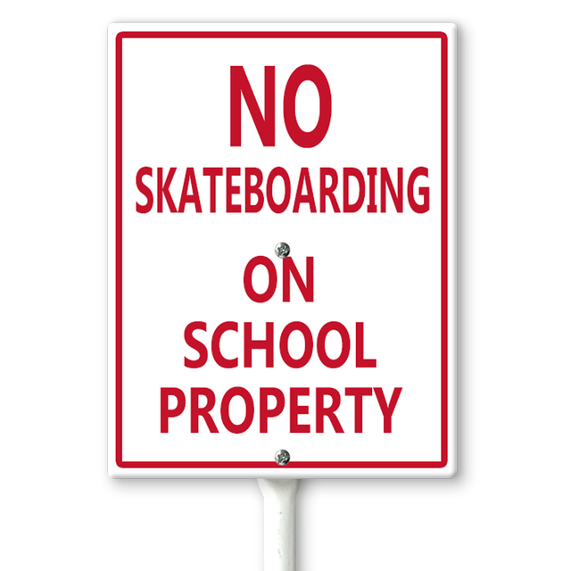 Ymaotrade No Skateboarding On School Property Yard Sign with Stakes 8× ...