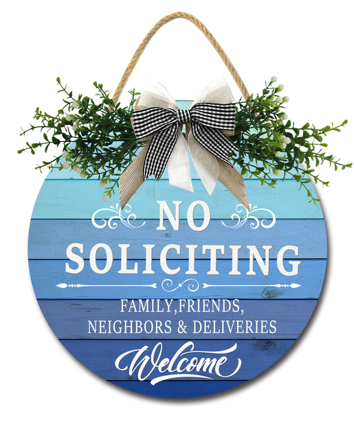 Ymaotrade No Soliciting Sign Family Friends and Neighbors Welcome Front ...