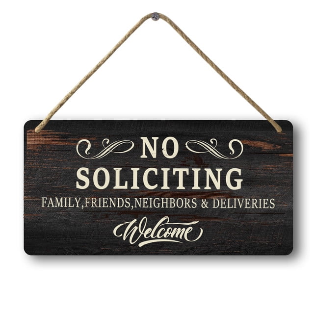 Ymaotrade No Soliciting Sign Family Friends and Neighbors Welcome Front ...