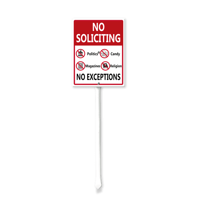 Ymaotrade No Soliciting Yard Sign with Stakes 4.6in×6in, No Exceptions ...