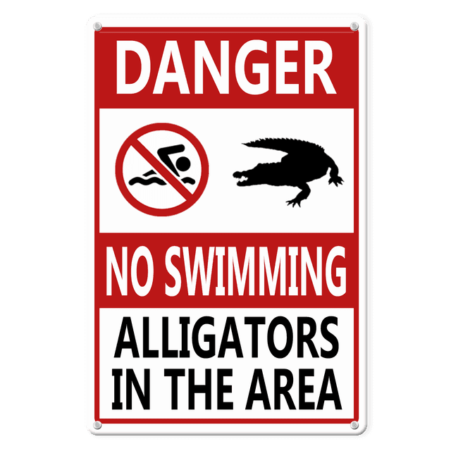 Ymaotrade No Swimming Alligators in The Area Sign 5in×8in, Sturdy ...