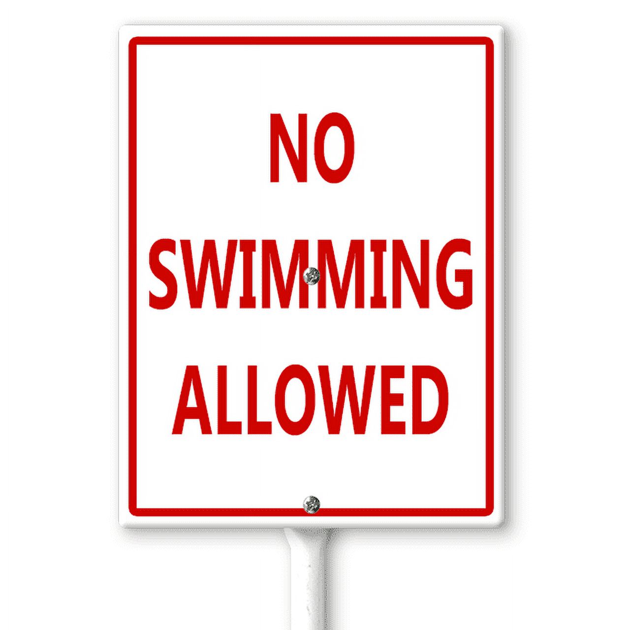 Ymaotrade No Swimming Allowed Yard Sign with Stakes 4.6in×6in, Sturdy ...