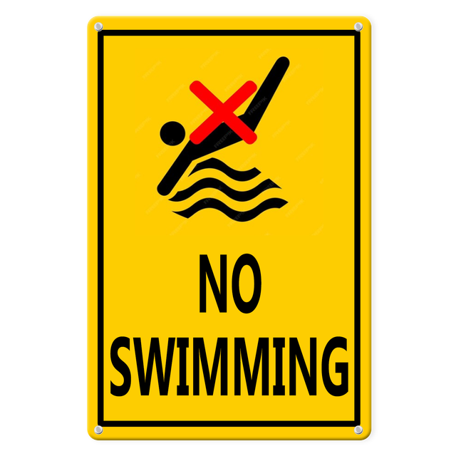 Ymaotrade No Swimming Sign 12in×16in, Sturdy Aluminum Metal Signs Rust ...