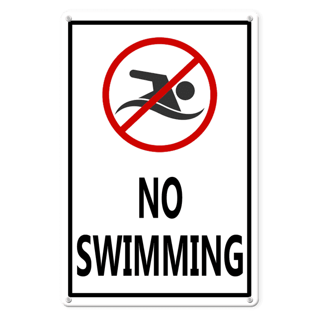 Ymaotrade No Swimming Sign 12in×16in, Sturdy Aluminum Signs Rust Free ...