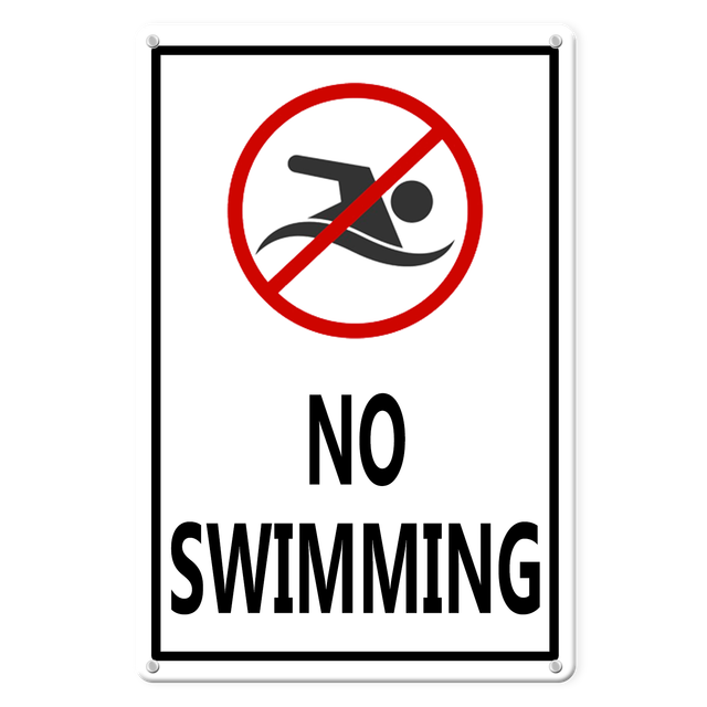 Ymaotrade No Swimming Sign 8in×12in, Sturdy Aluminum Signs Rust Free ...