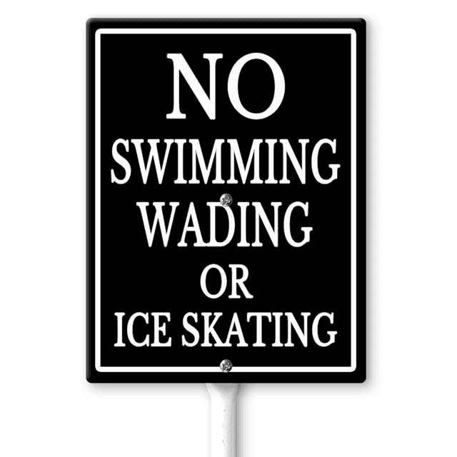 Ymaotrade No Swimming, Wading Or Ice Skating Yard Sign with Stakes 8× ...
