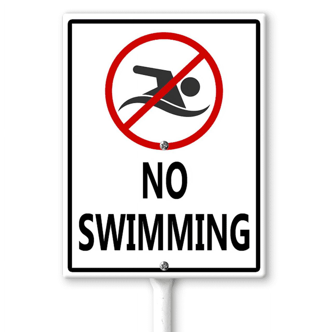 Ymaotrade No Swimming Yard Sign with Stakes 8in×12in, Sturdy Aluminum ...
