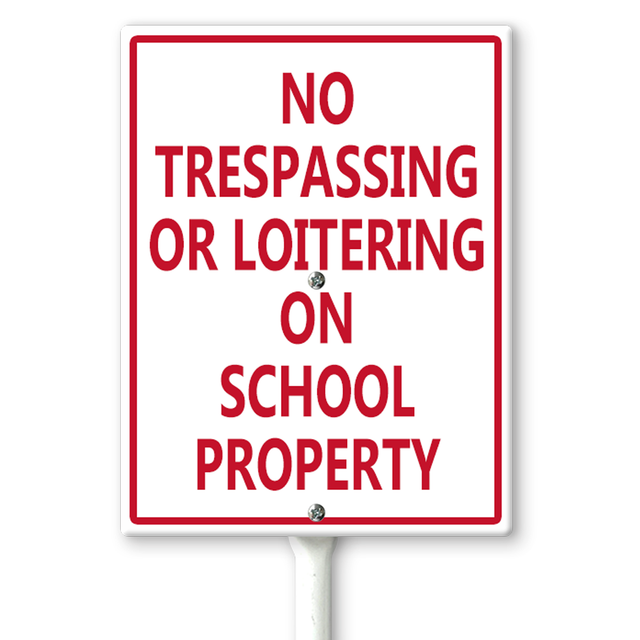 Ymaotrade No Trespassing Or Loitering On School Property Yard Sign with ...