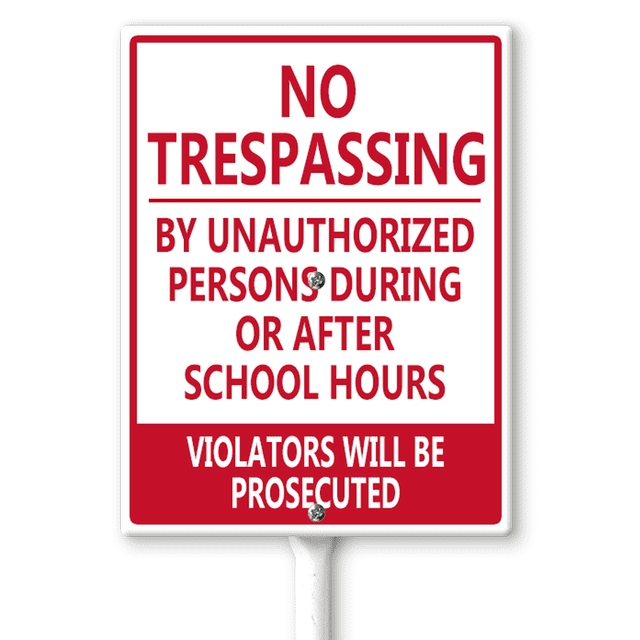 Ymaotrade No Trespassing Sign, During or After School Hours Yard Sign ...