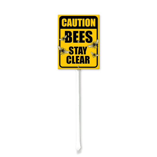 Ymaotrade No Trespassing Signs, Caution Bees Stay Clear Yard Sign with ...