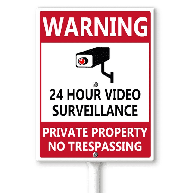 Ymaotrade No Trespassing Signs Private Property Yard Sign with Stakes ...
