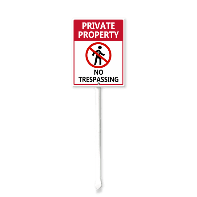 Ymaotrade No Trespassing Signs Private Property for Yard with Stake ...