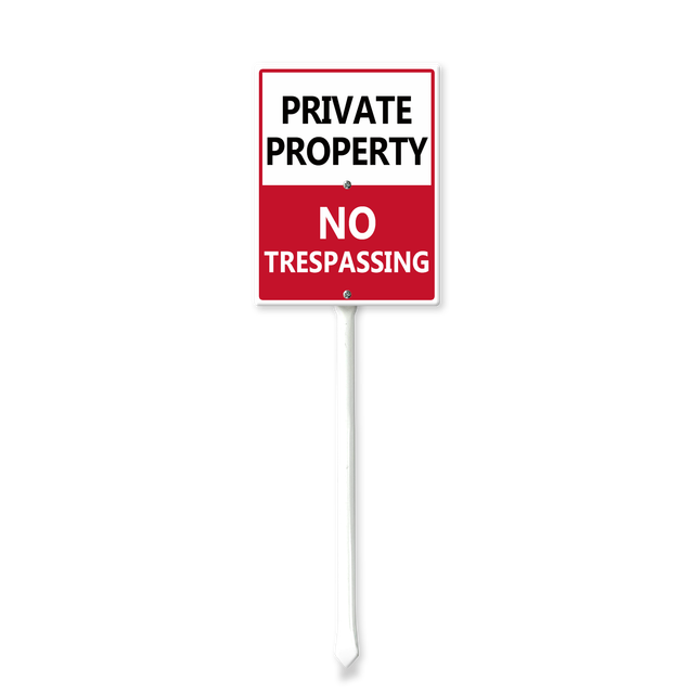 Ymaotrade No Trespassing Signs for Yard with Stake, Sturdy Aluminum ...