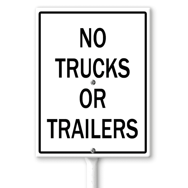 Ymaotrade No Trucks Or Trailers Yard Sign with Stakes 8×12in, Sturdy ...