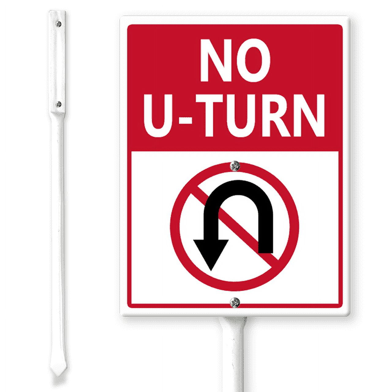 Ymaotrade No U-Turn Allowed Yard Sign with Stakes 4.6in×6in, Sturdy ...