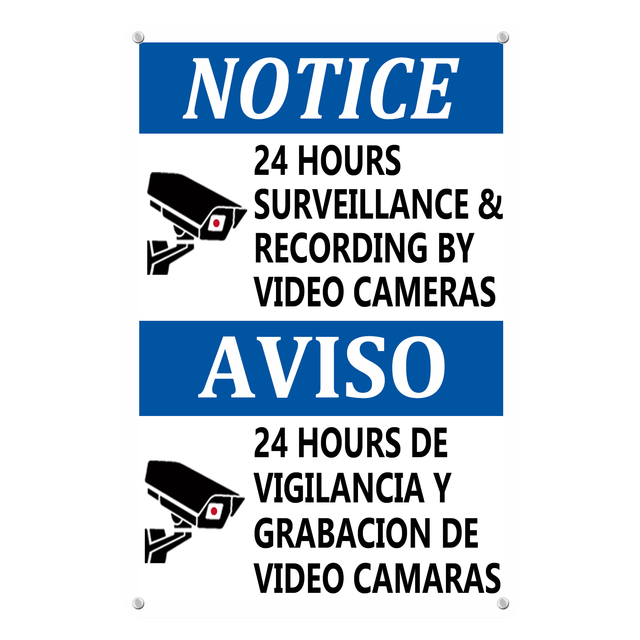 Ymaotrade Notice - 24 Hours Surveillance By Video Cameras Aluminium ...