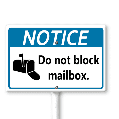 Ymaotrade Notice Do Not Block Mailbox. Parking Yard Sign with Stakes 12 ...
