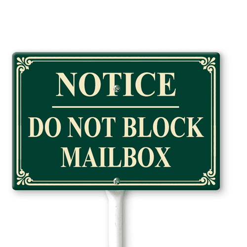 Ymaotrade Notice Do Not Block Mailbox Parking Yard Sign with Stakes 20× ...